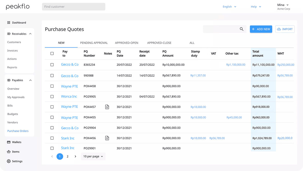 How to create and approve purchase quotes?