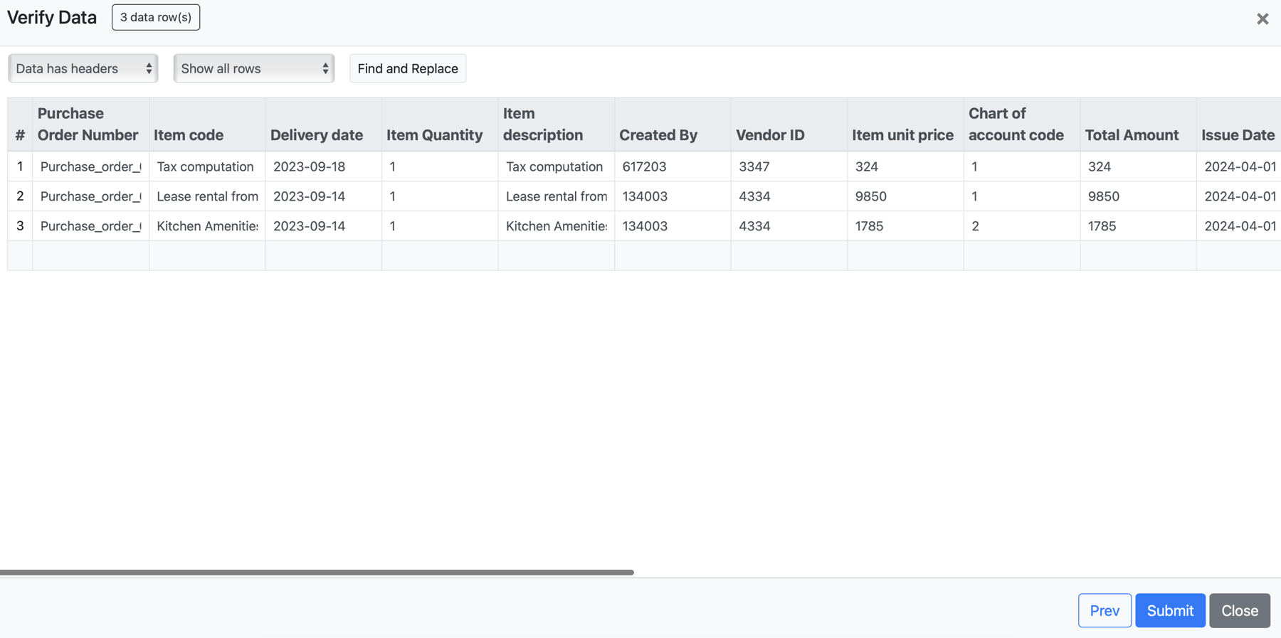 How to mass upload purchase orders?