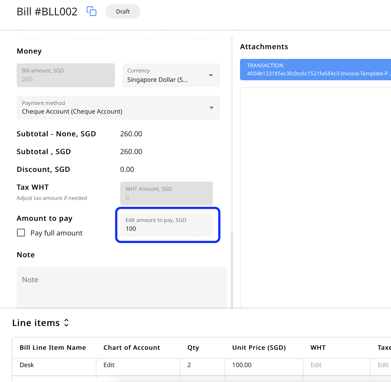 How can I make partial payments for a bill?