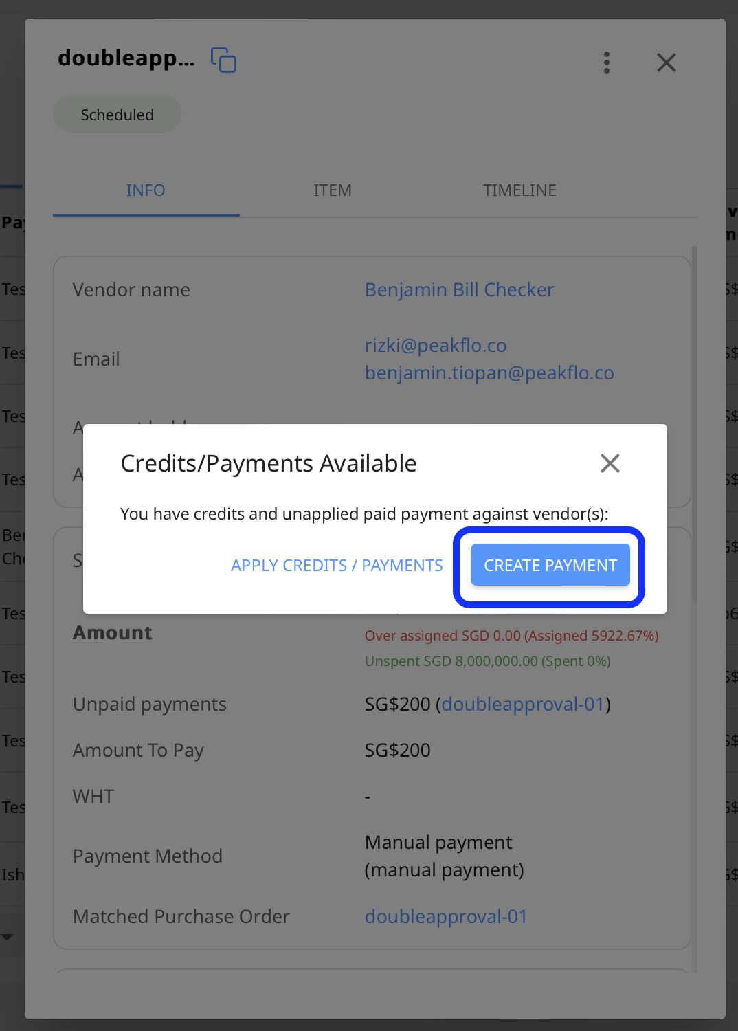 How can AP team link bills to payment for vendor payouts?
