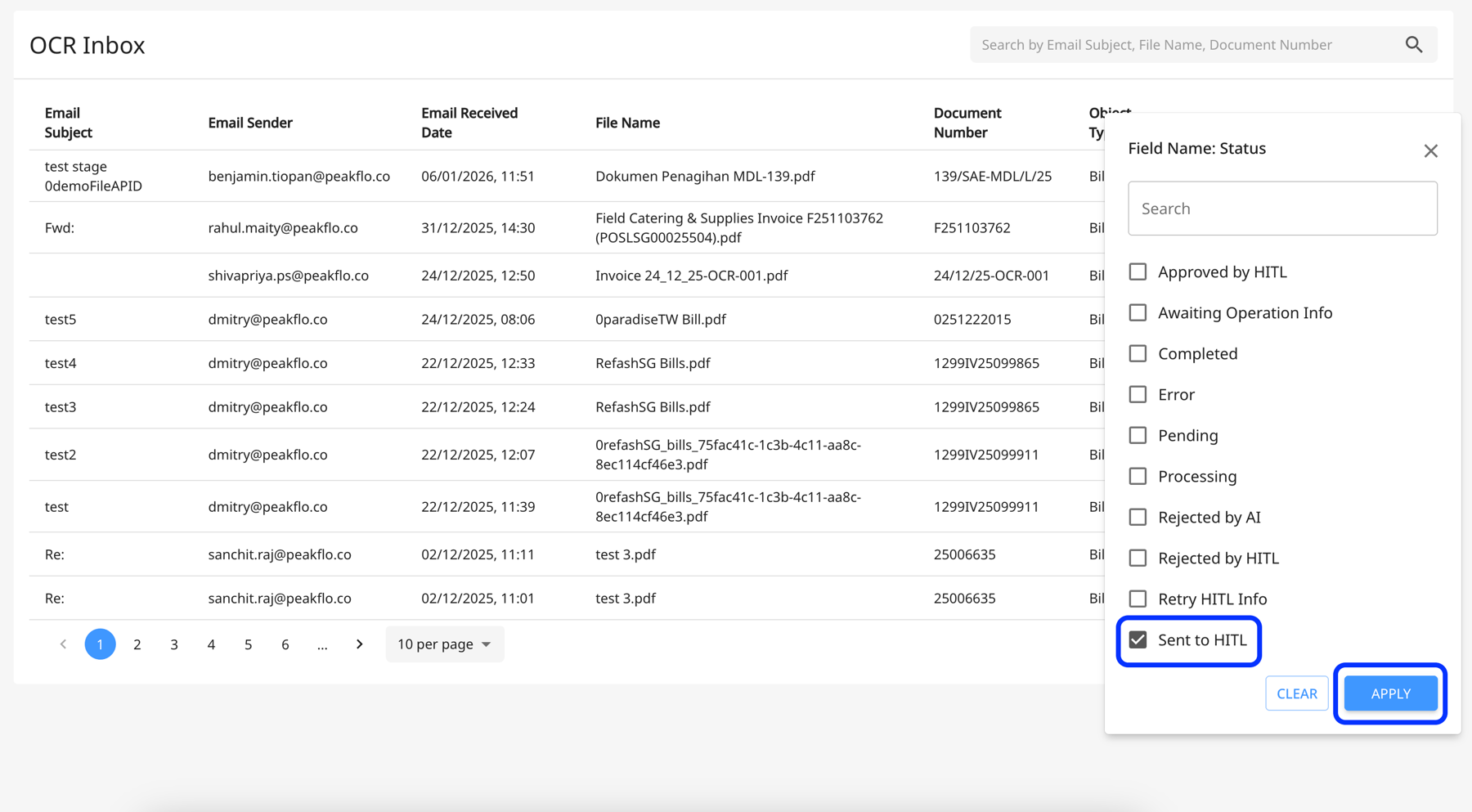 What are the OCR Dashboard and the OCR Inbox?