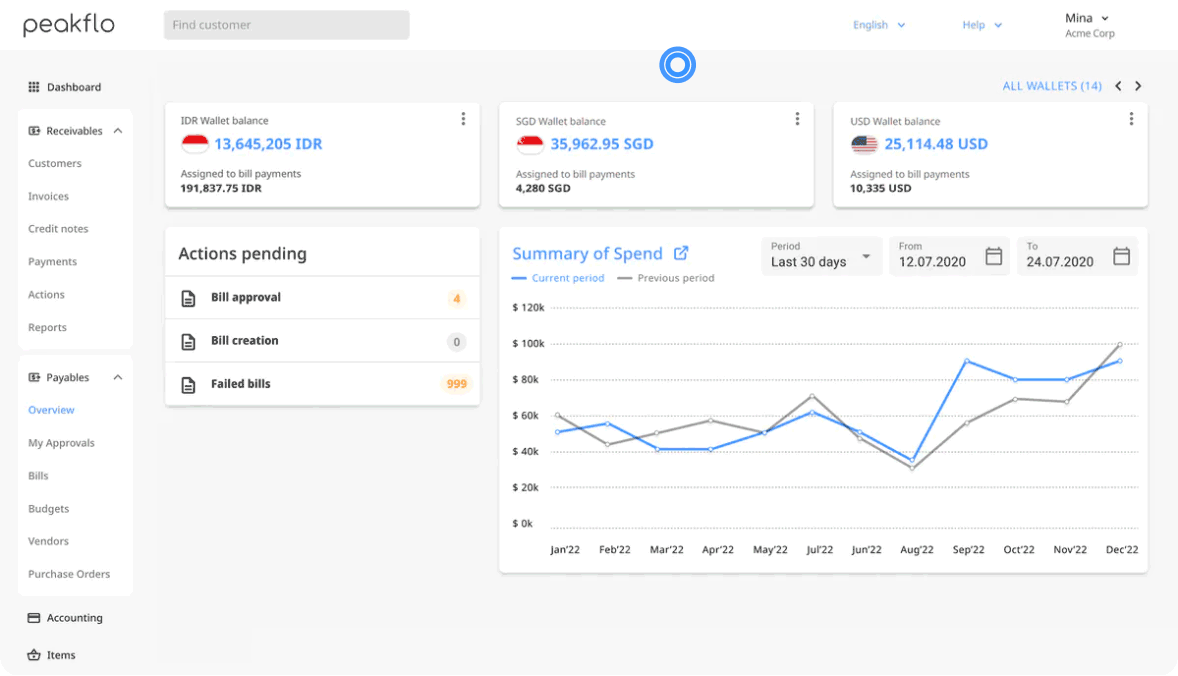 What's inside the accounts payable dashboard?