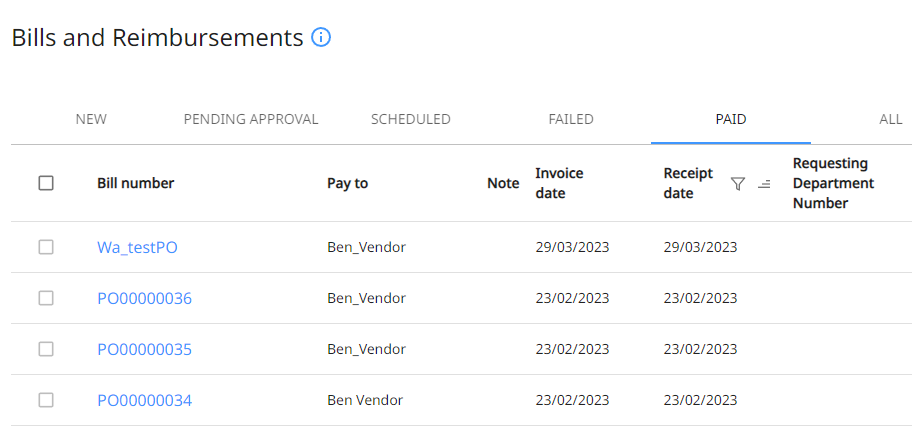 How to check the payment method of a bill?