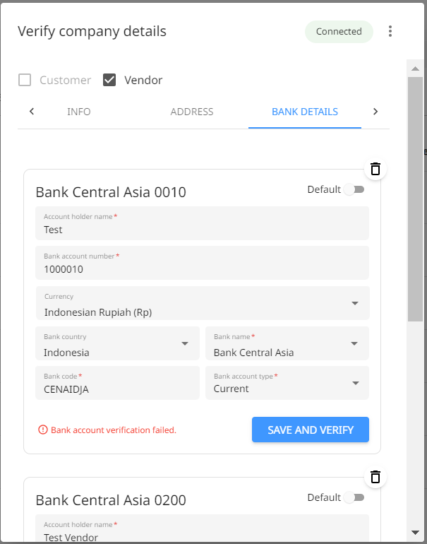How to verify vendor bank account numbers?