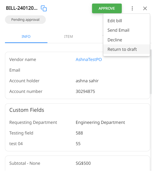 How to change the approval policy when the bill is already scheduled ...
