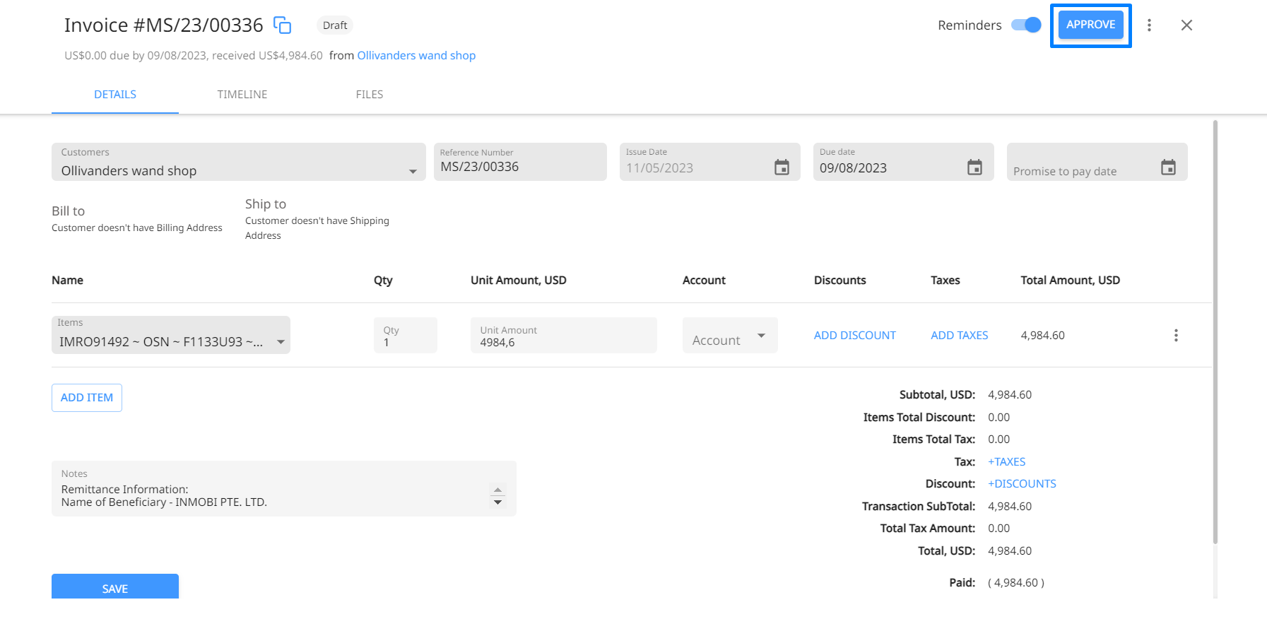 How to approve and e-sign invoices?